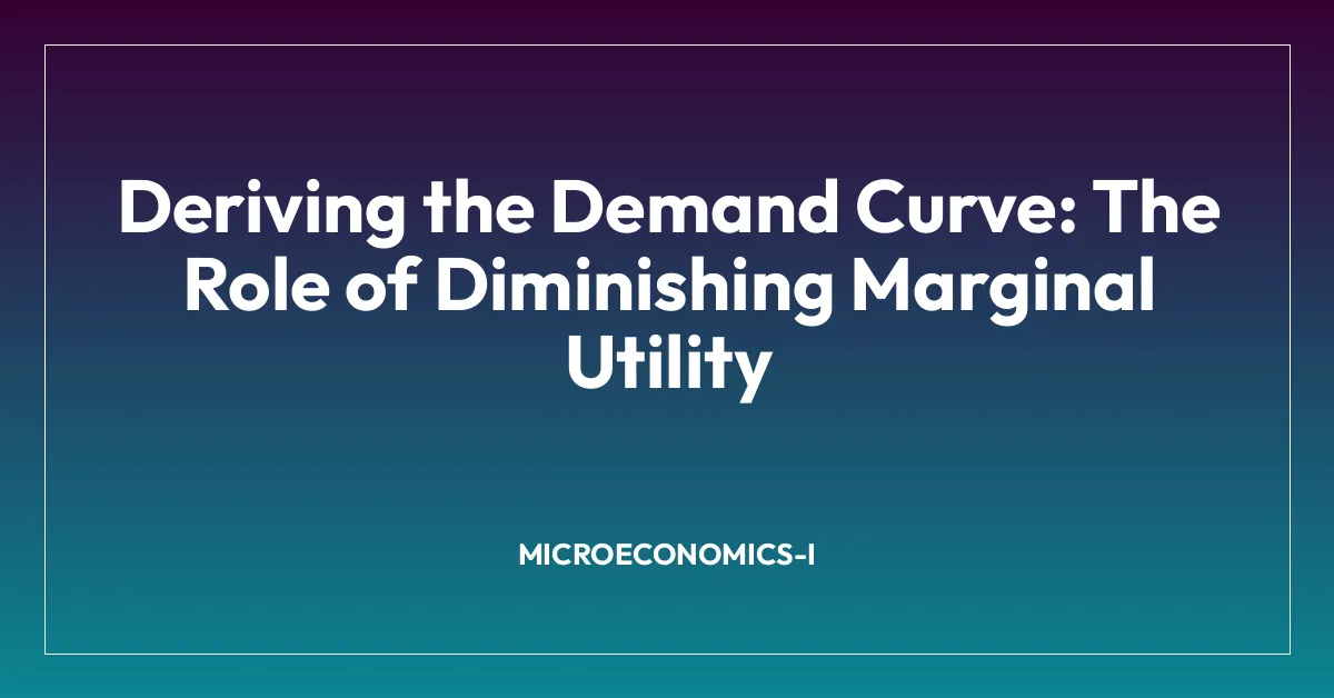 Deriving the Demand Curve: The Role of Diminishing Marginal Utility ...